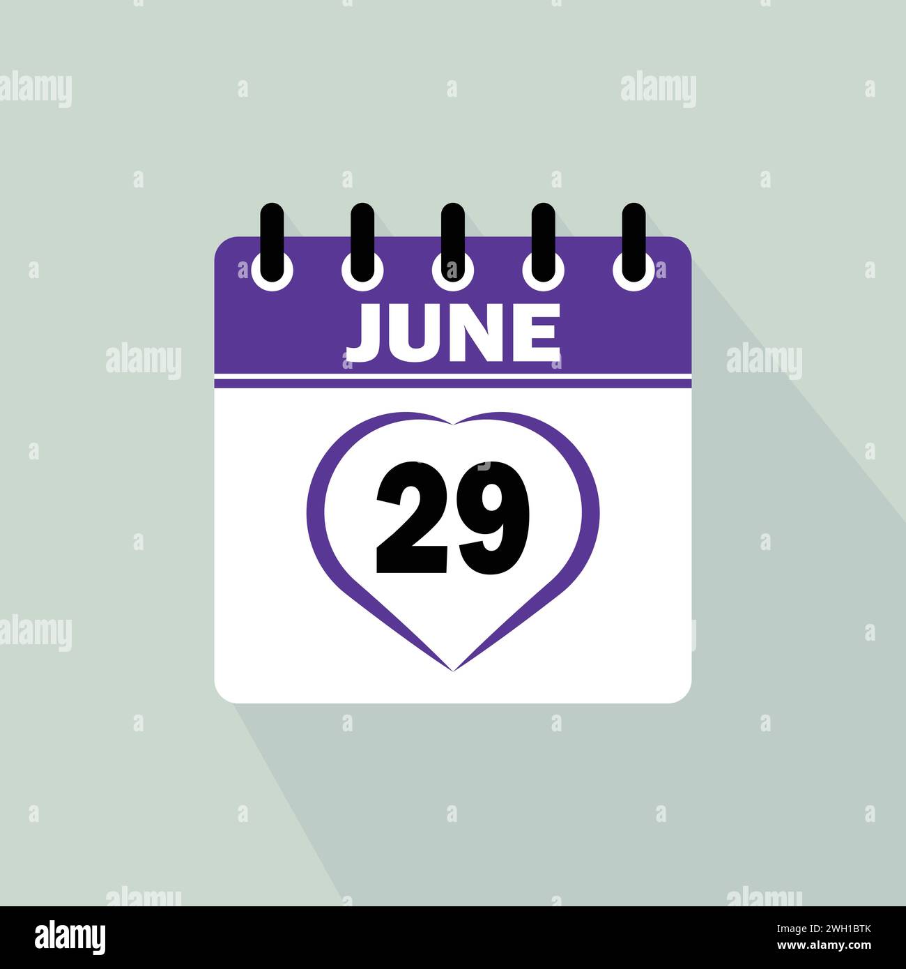 Icon calendar day - 29 June. 29 days of the month, vector illustration ...