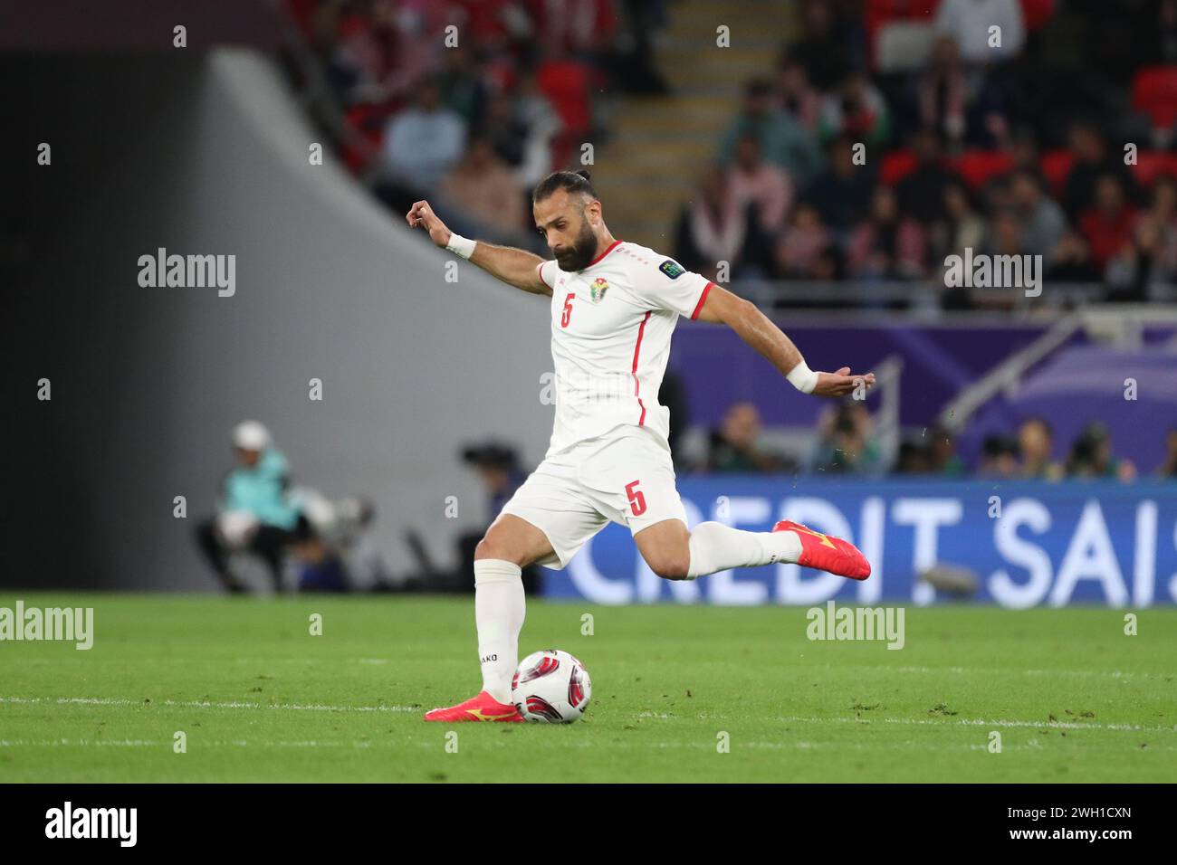 DOHA, QATAR - FEBRUARY 6: Yazan Al-Arab of Jordan during the AFC Asian ...