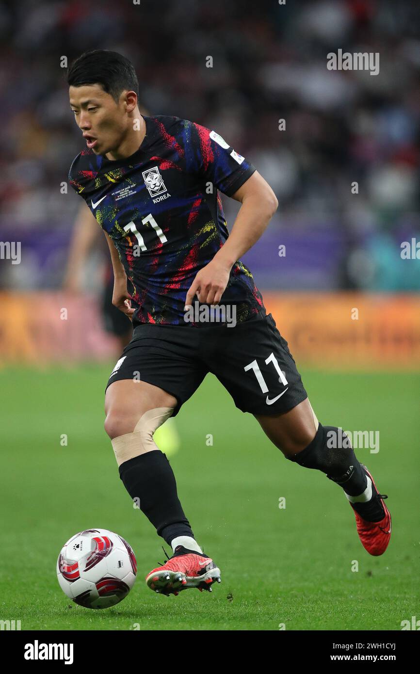 DOHA, QATAR - FEBRUARY 6: Hwang Hee-chan of South Korea during the AFC ...