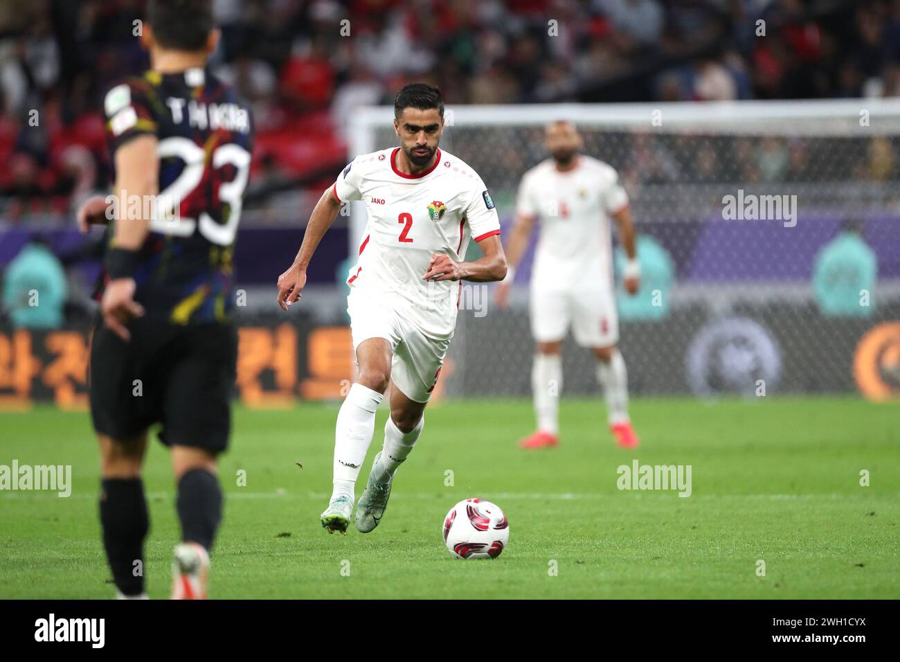 DOHA, QATAR - FEBRUARY 6: Mohammad Abu Hasheesh of Jordan during the ...