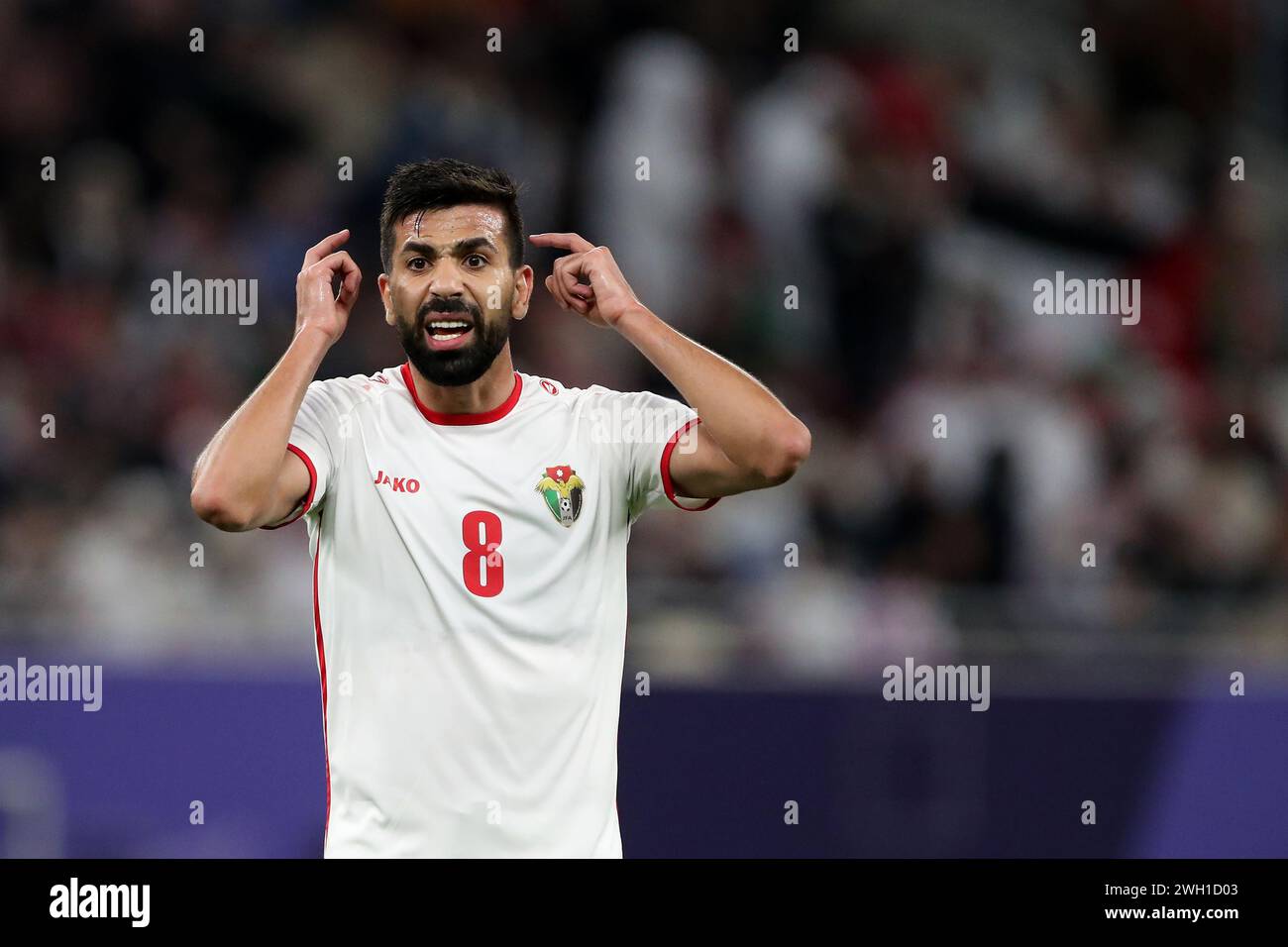 DOHA, QATAR - FEBRUARY 6: Noor Al-Rawabdeh of Jordan during the AFC ...