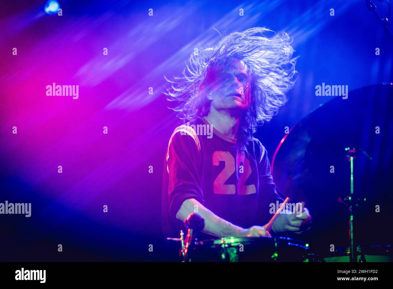 Malmö, Sweden. 05th, February 2024. The American band Deerhoof performs ...