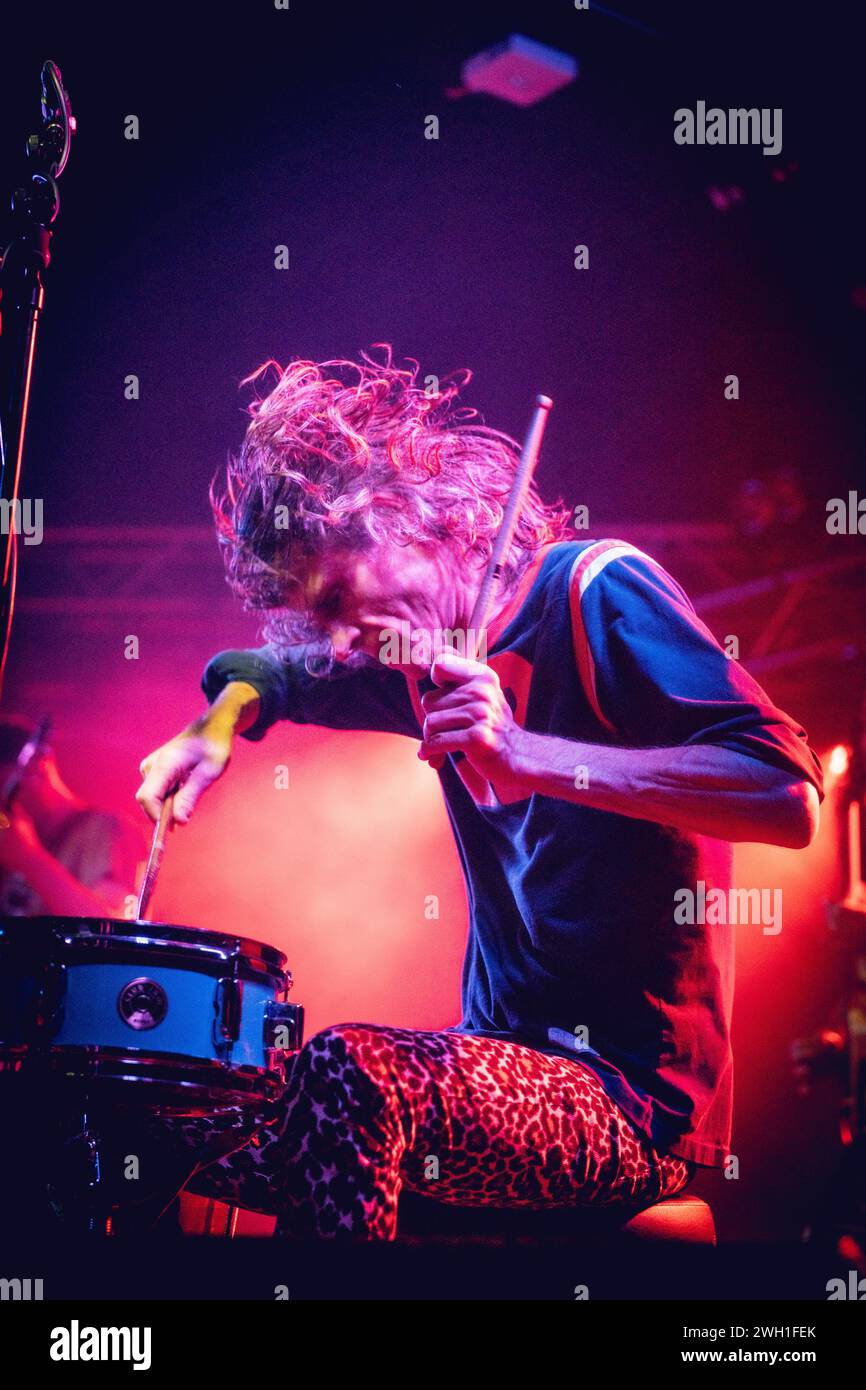 Malmö, Sweden. 05th, February 2024. The American band Deerhoof performs ...