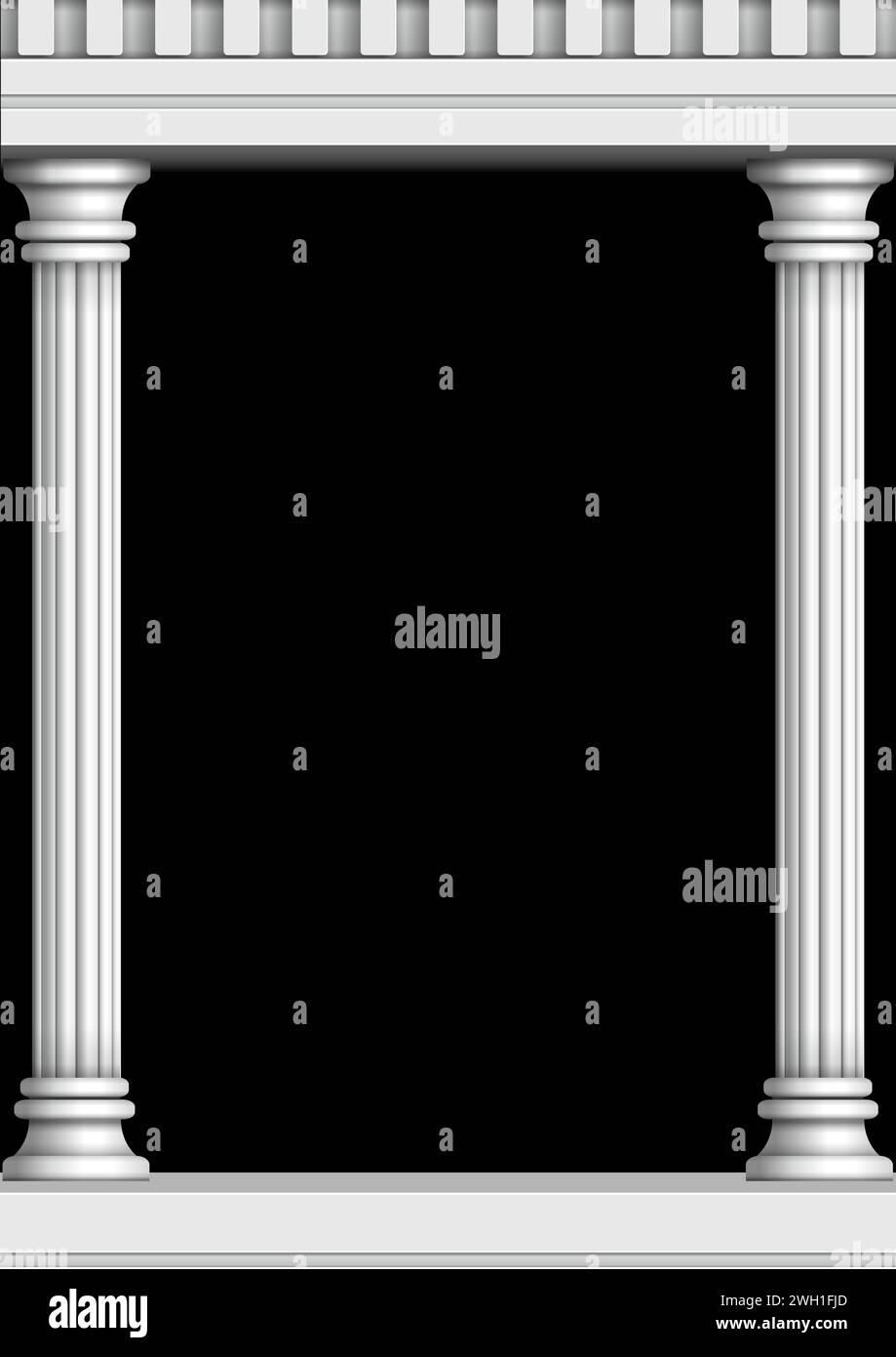 Classic marble pillars vector illustration for vertical edge design ...