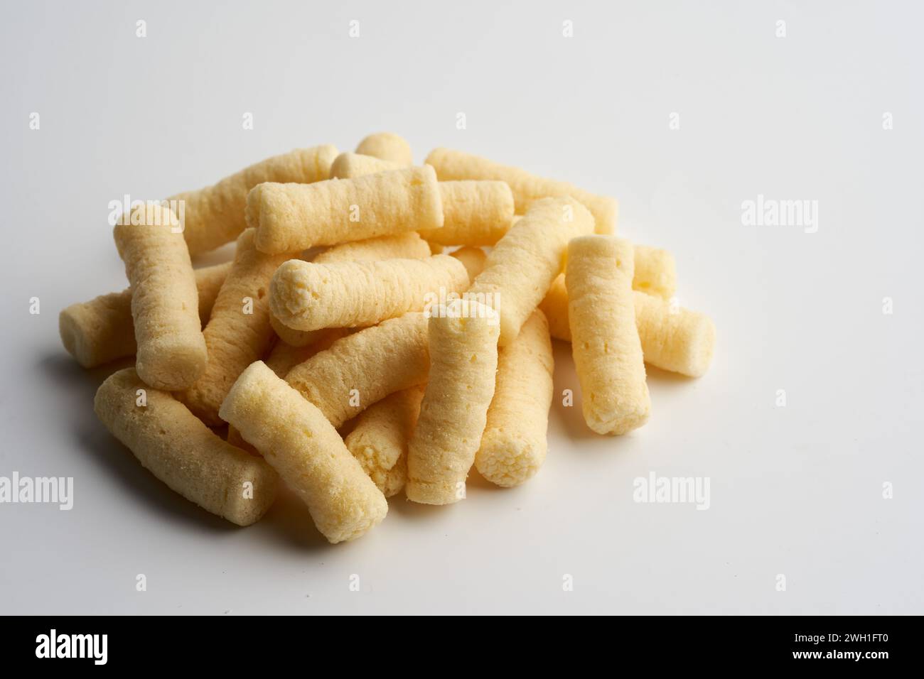 Puff crisps, snacks, isolated on white background, unhealthy food Stock ...