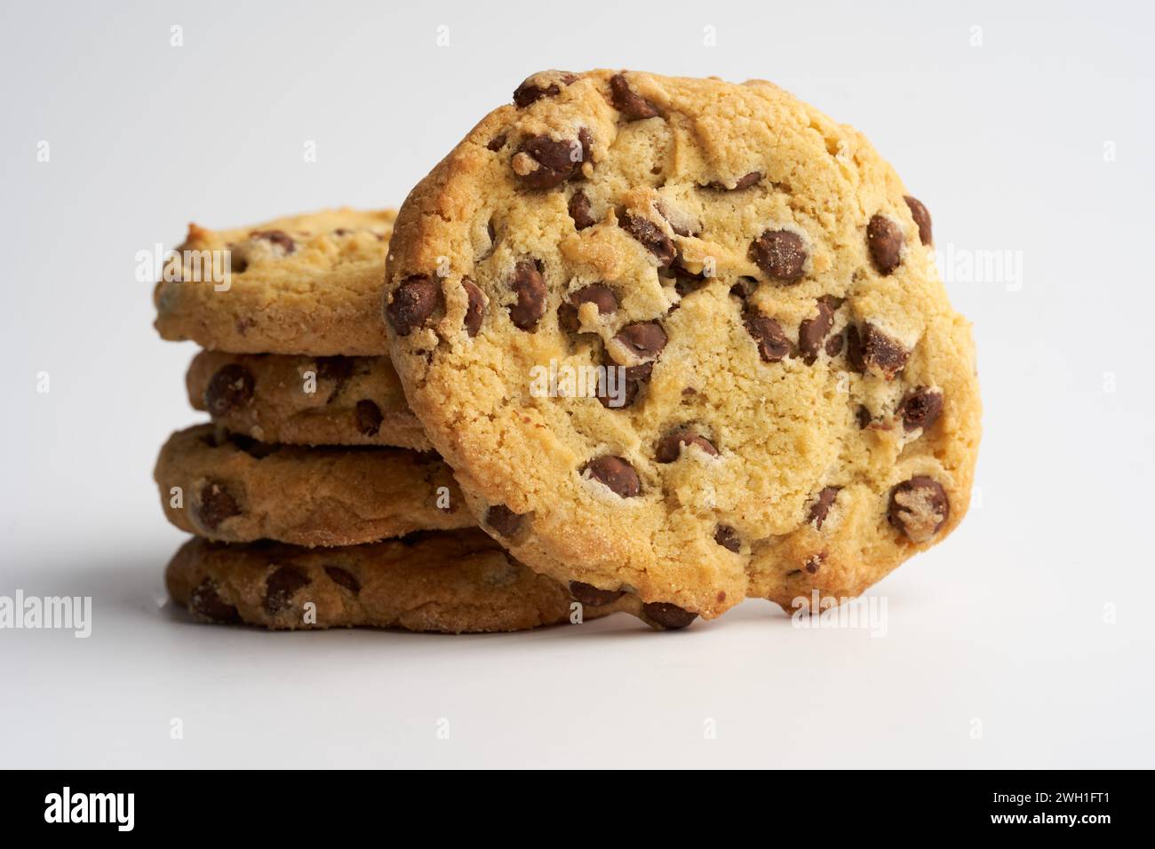 Large biscuits with chocolate chips, isolated on white background Stock ...