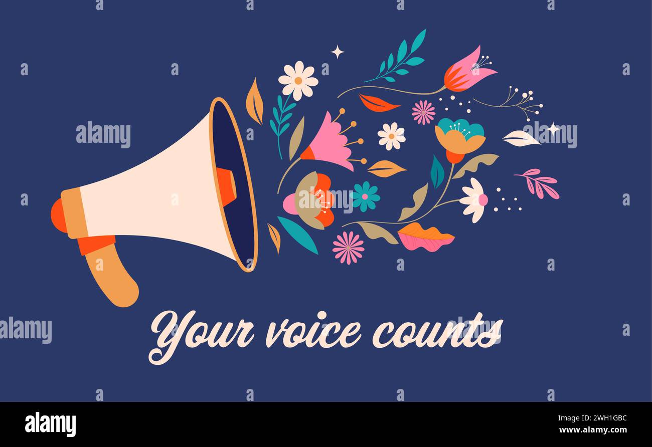 Modern Floral Election campaign concept design. Vote, election social ...