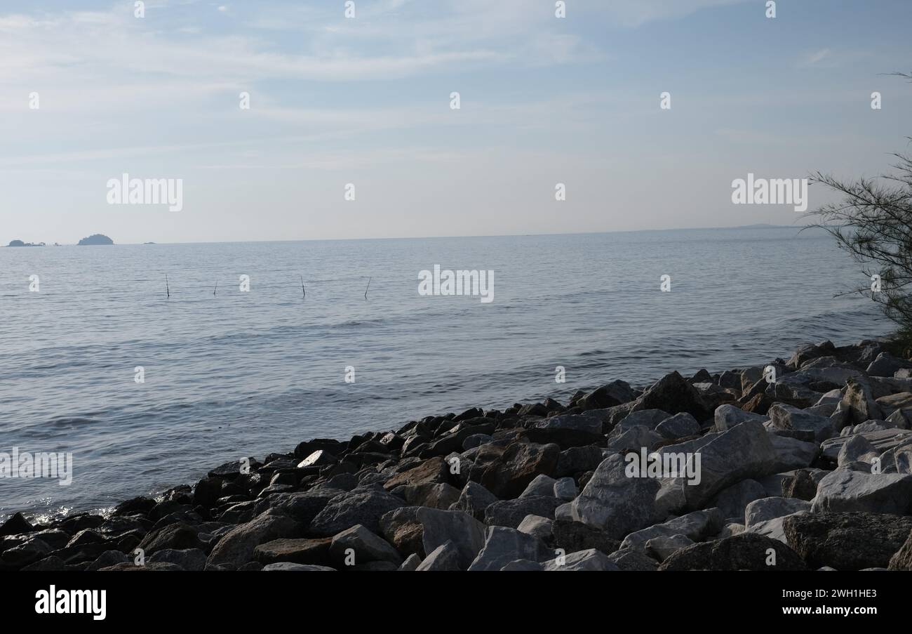 Stone on the shore Stock Photo - Alamy