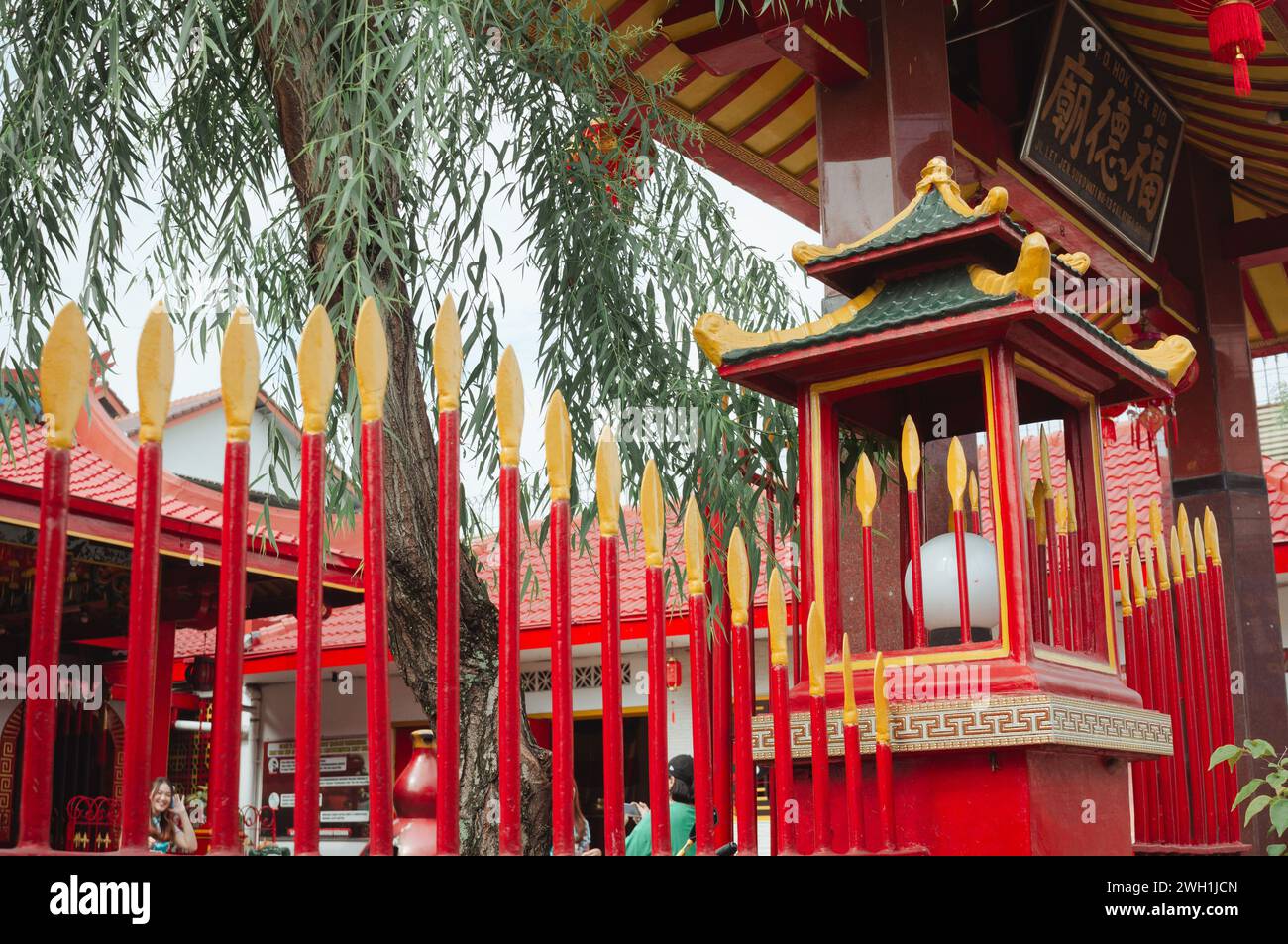 Fence of Chinese building Hok Tek Bio temple in Salatiga, Indonesia ...