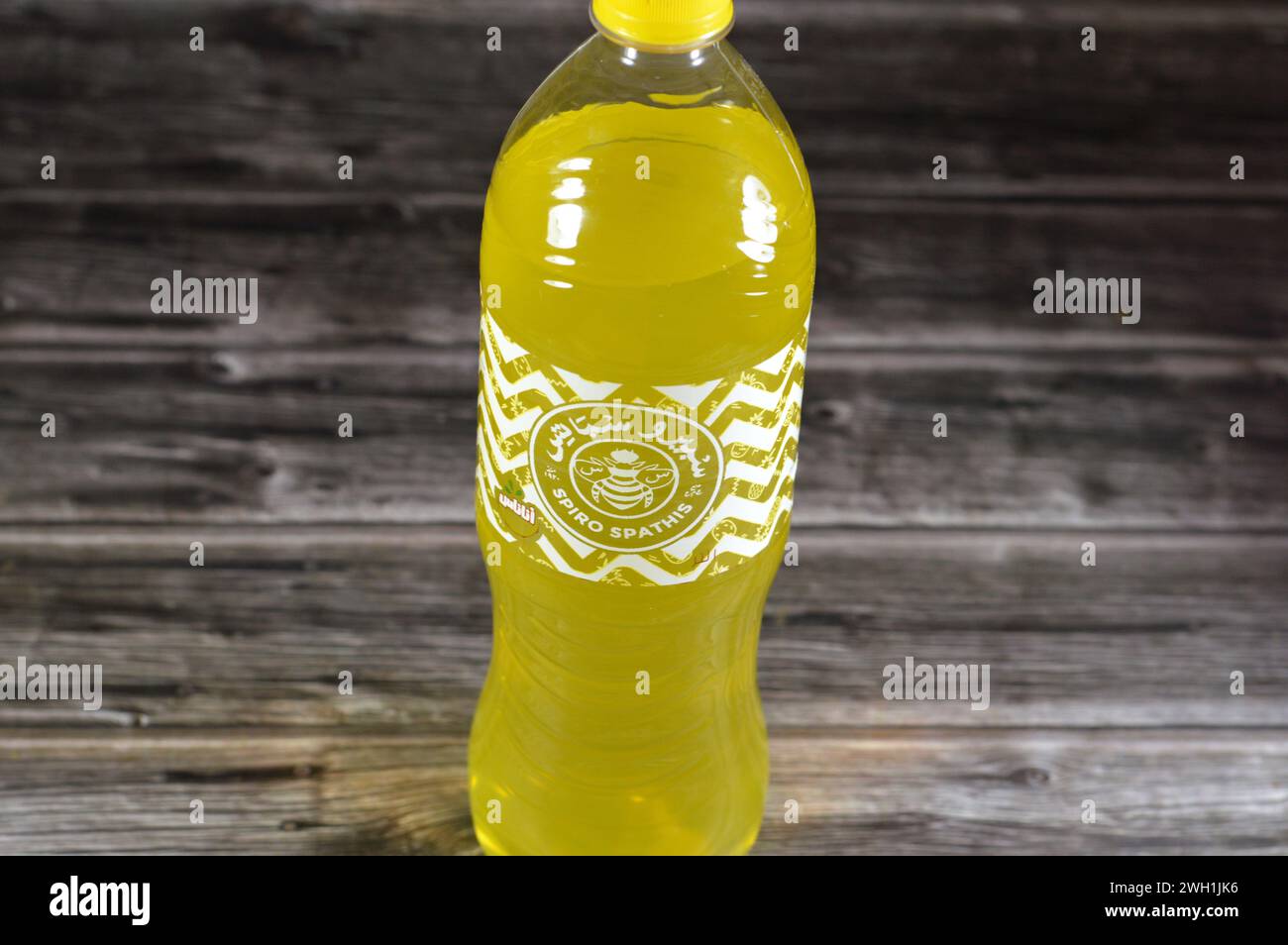 Cairo, Egypt, January 29 2024: Spiro Spathis pineapple soda drink ...