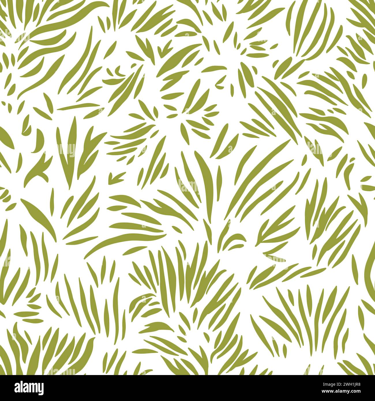Green grass on white background. Hand drawn seamless pattern Stock ...