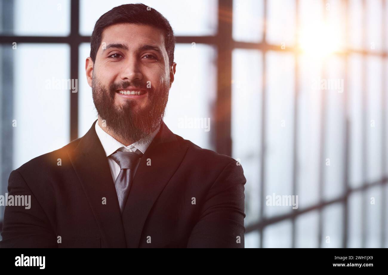 Portrait ceo at modern office workplace in suit Stock Photo - Alamy