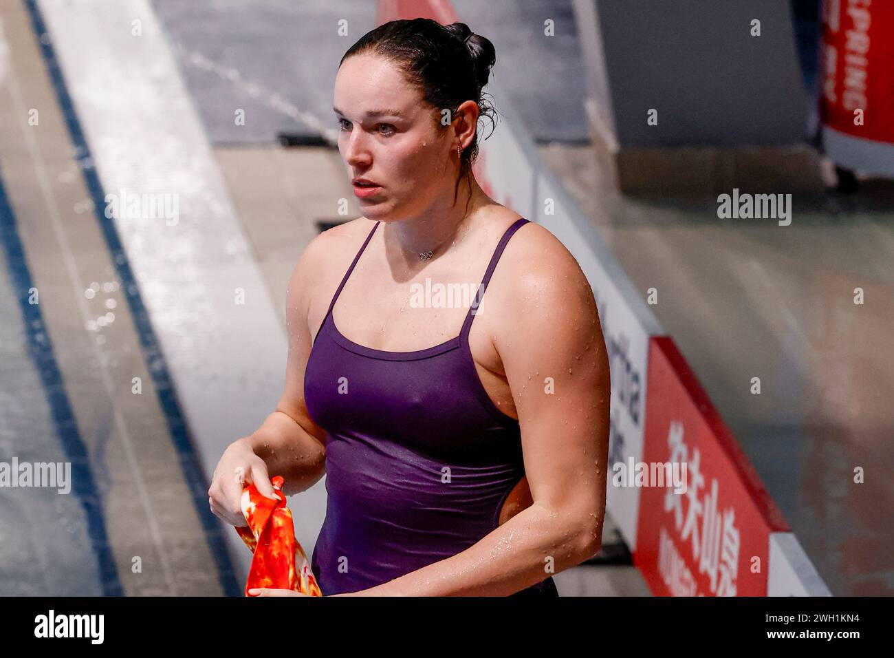 DOHA, QATAR - FEBRUARY 7: Celine van Duijn of the Netherlands competing ...