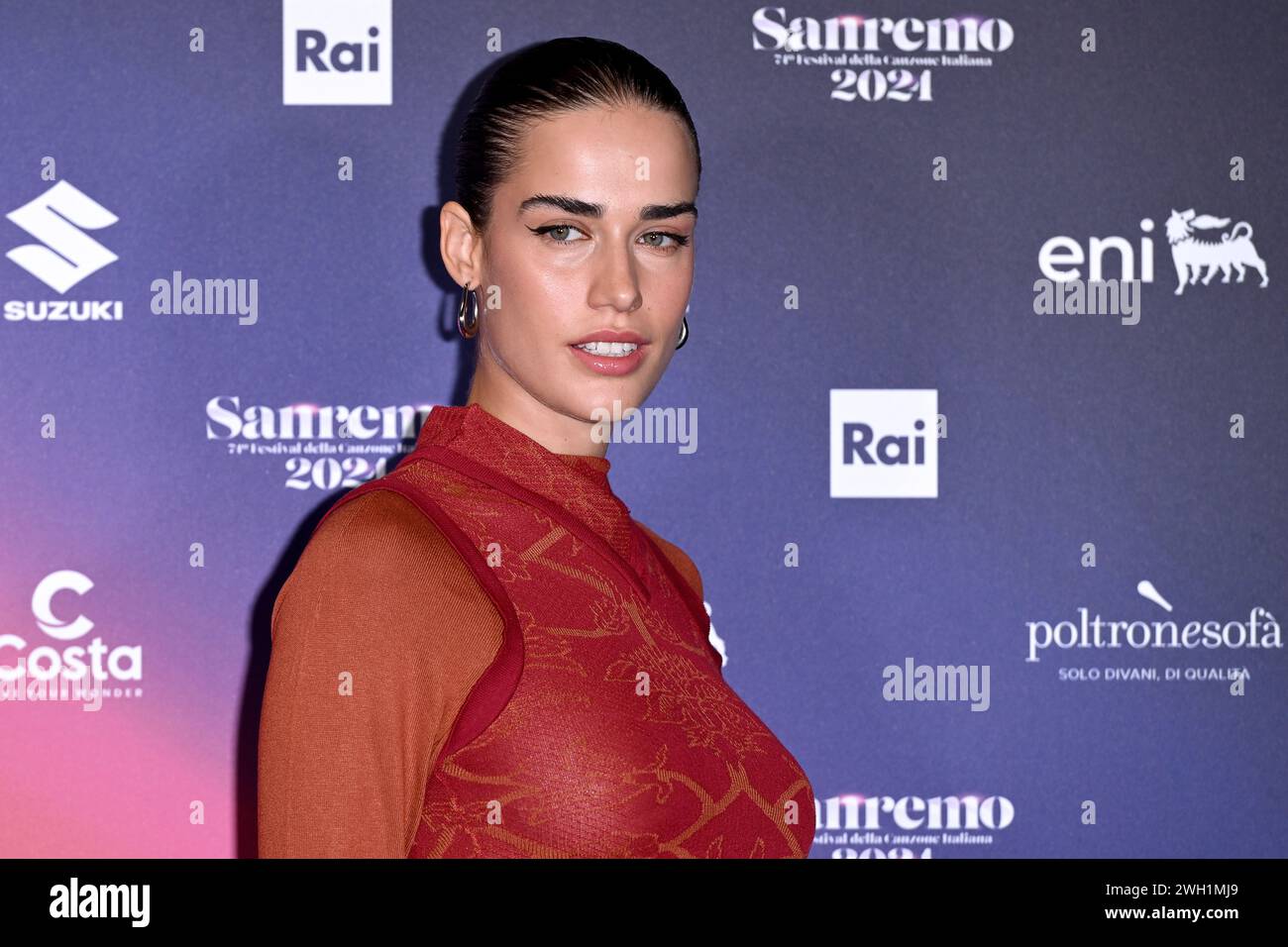 Sanremo, Italy. 07th Feb, 2024. Sanremo, 74th Italian Song Festival ...