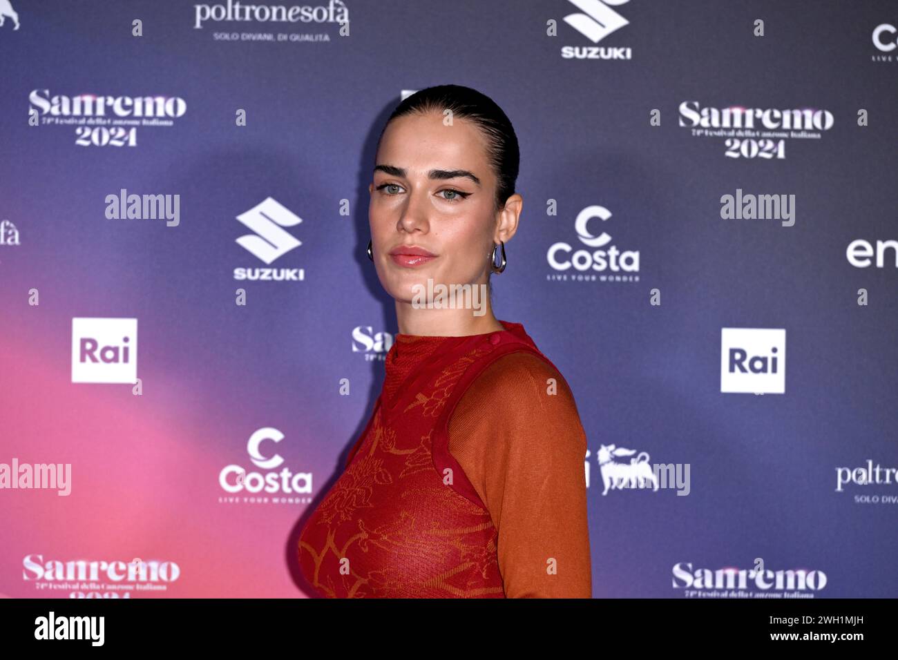 Sanremo, Italy. 07th Feb, 2024. Sanremo, 74th Italian Song Festival ...