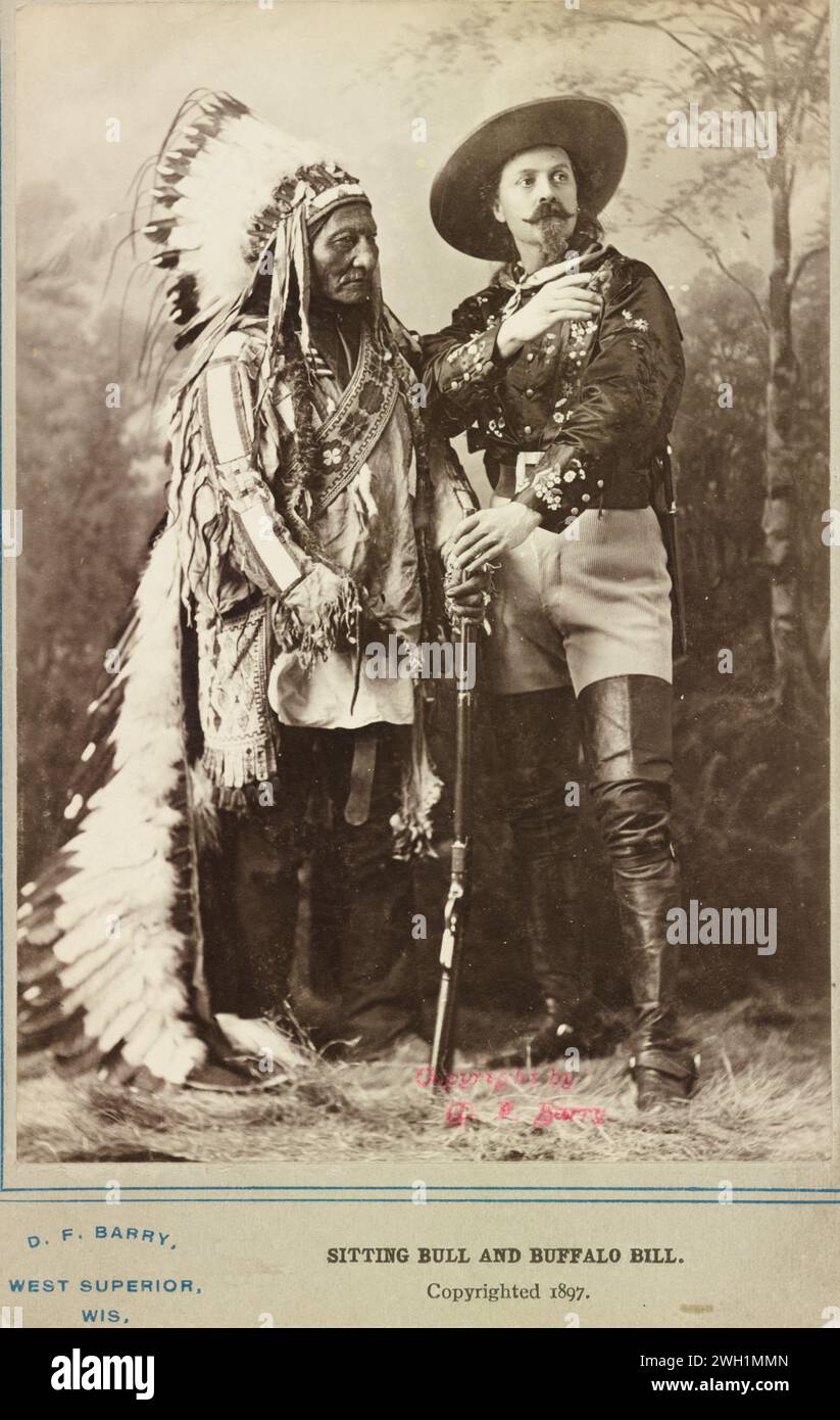 Portrait picture,, in traditional costume, Sitting Bull and Buffalo ...