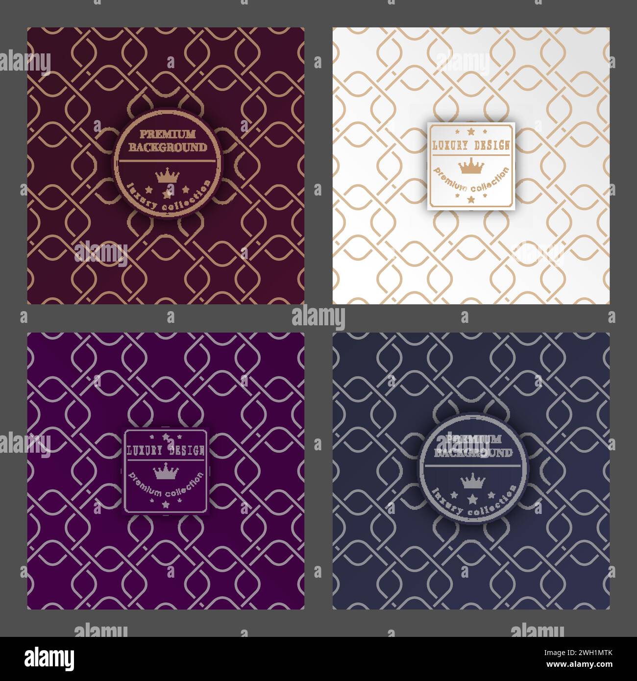 A set of spectacular luxurious patterns. Template for covers, prints ...