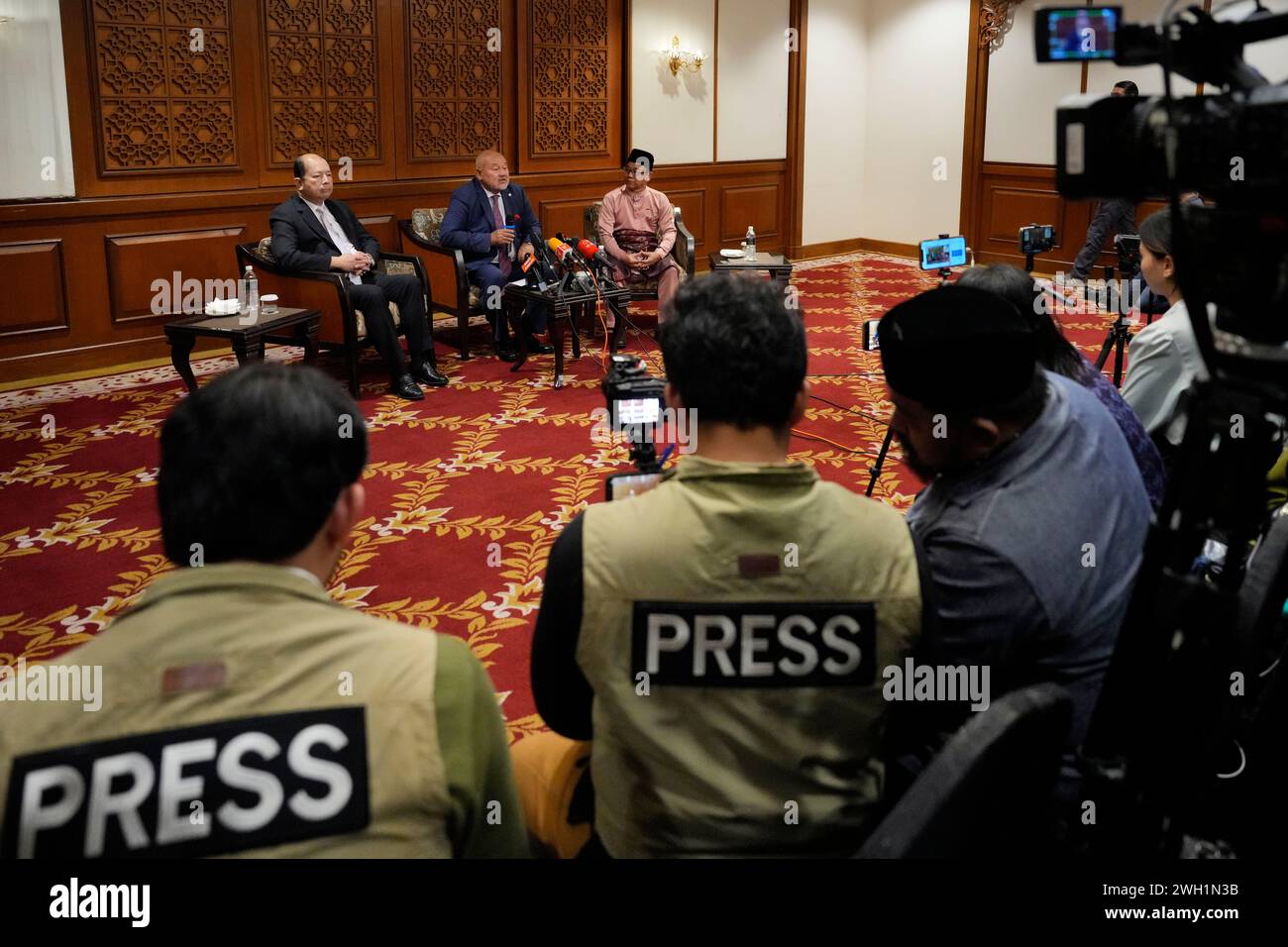 Zulkifli Zainal Abidin, Malaysia's facilitator of peace talks for southern Thailand, center ...