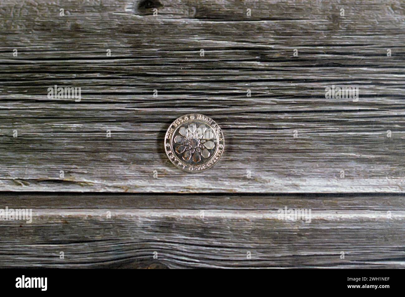 Cairo, Egypt, January 29 2024: Islamic silver pound of Nagm Ad-Din ...