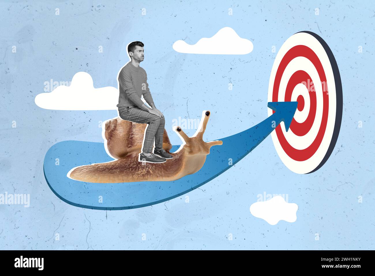 Collage picture illustration image monochrome effect serious funny ...