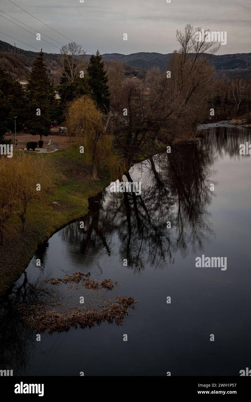 The Ter River as it passes Sant Quirze de Besora, province of Barcelona ...