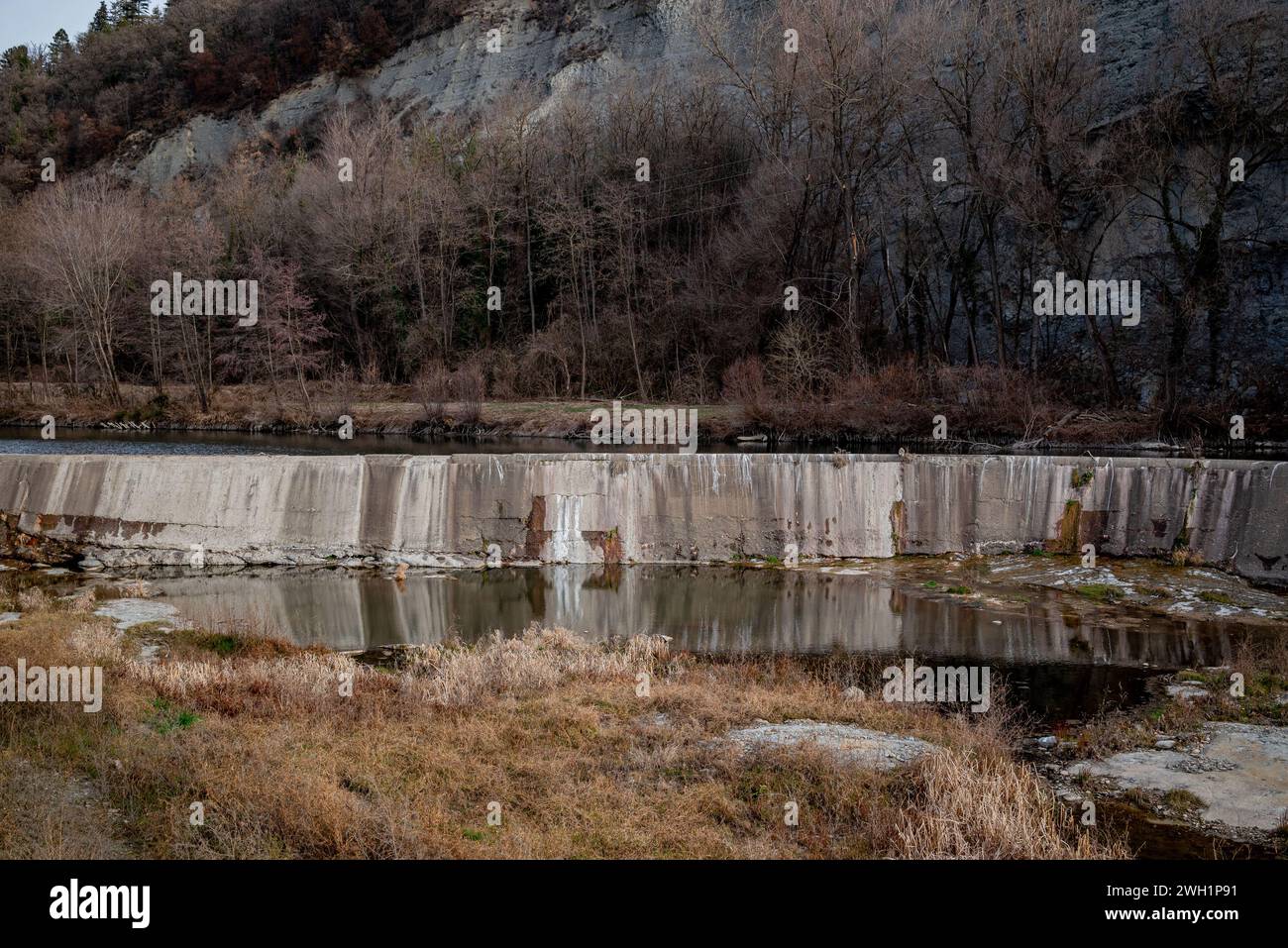 Water dam at the Ter river as it passes by Montesquiu, Barcelona ...