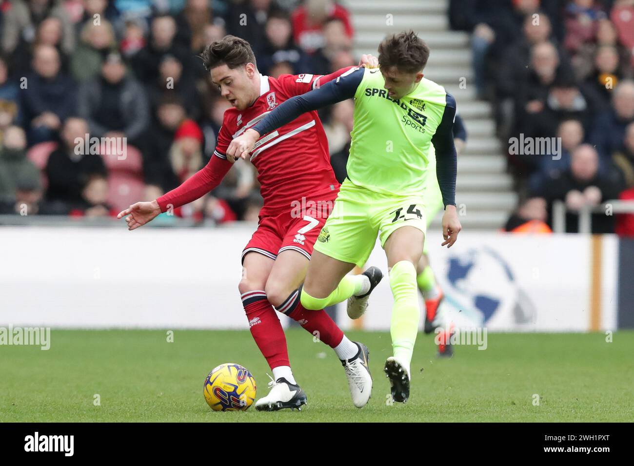 Hayden Hackney of Middlesbrough and Dan Neil of Sunderland ...