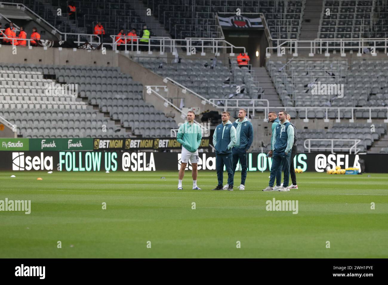 Luton Town inspect the pitch - Newcastle United v Luton Town, Premier ...