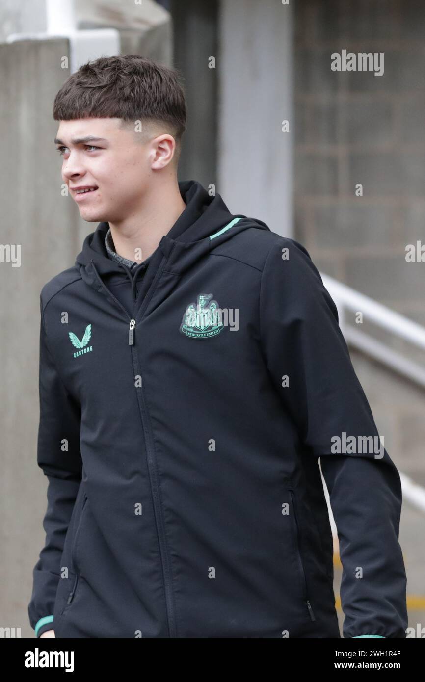 Lewis Miley of Newcastle arrives - Newcastle United v Luton Town ...
