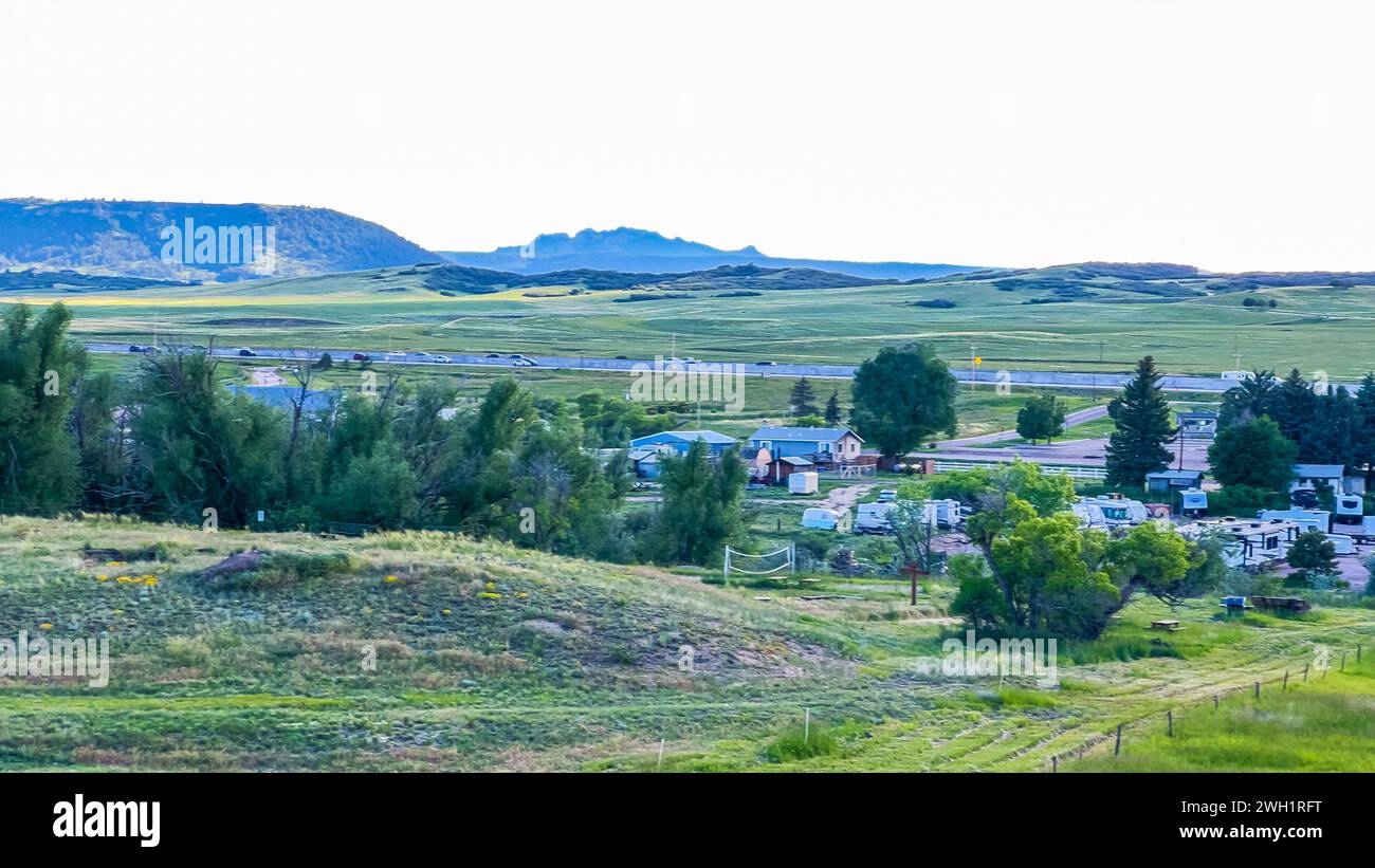 Scenic Views: Farm Land and Mountains in Colorado Stock Photo - Alamy