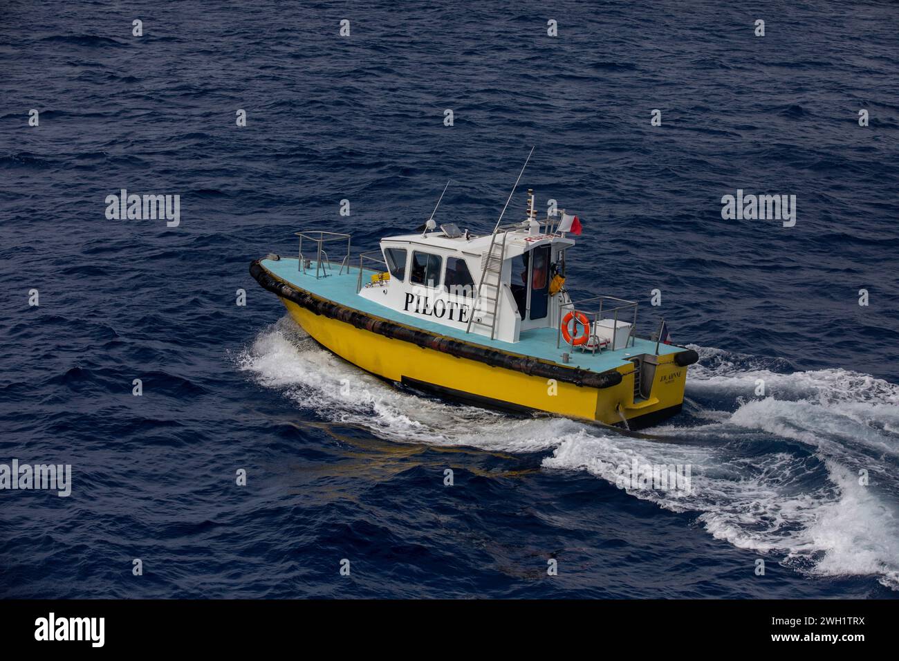 Pilot boat operating in Papeete, Tahiti, French Polynesia Stock Photo ...