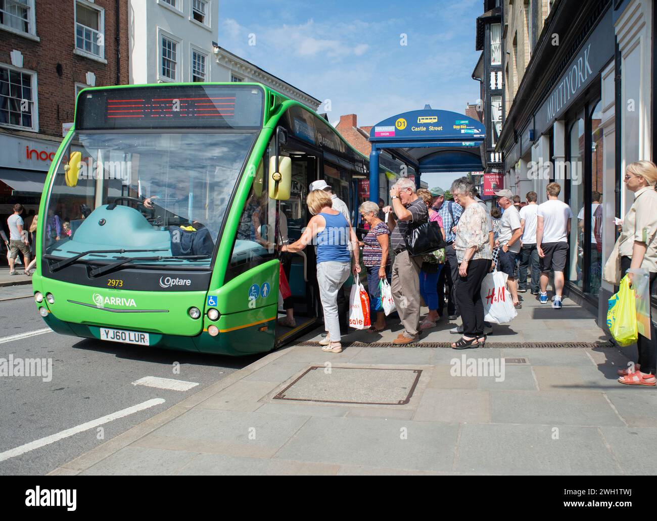 Passengers boarding Park and Ride bus Stock Photo - Alamy