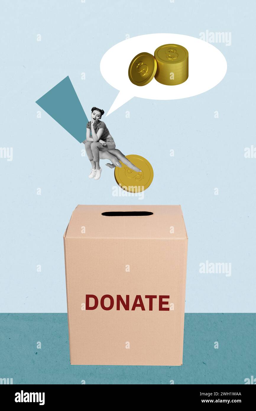 Vertical collage creative picture illustration monochrome effect beauty ...