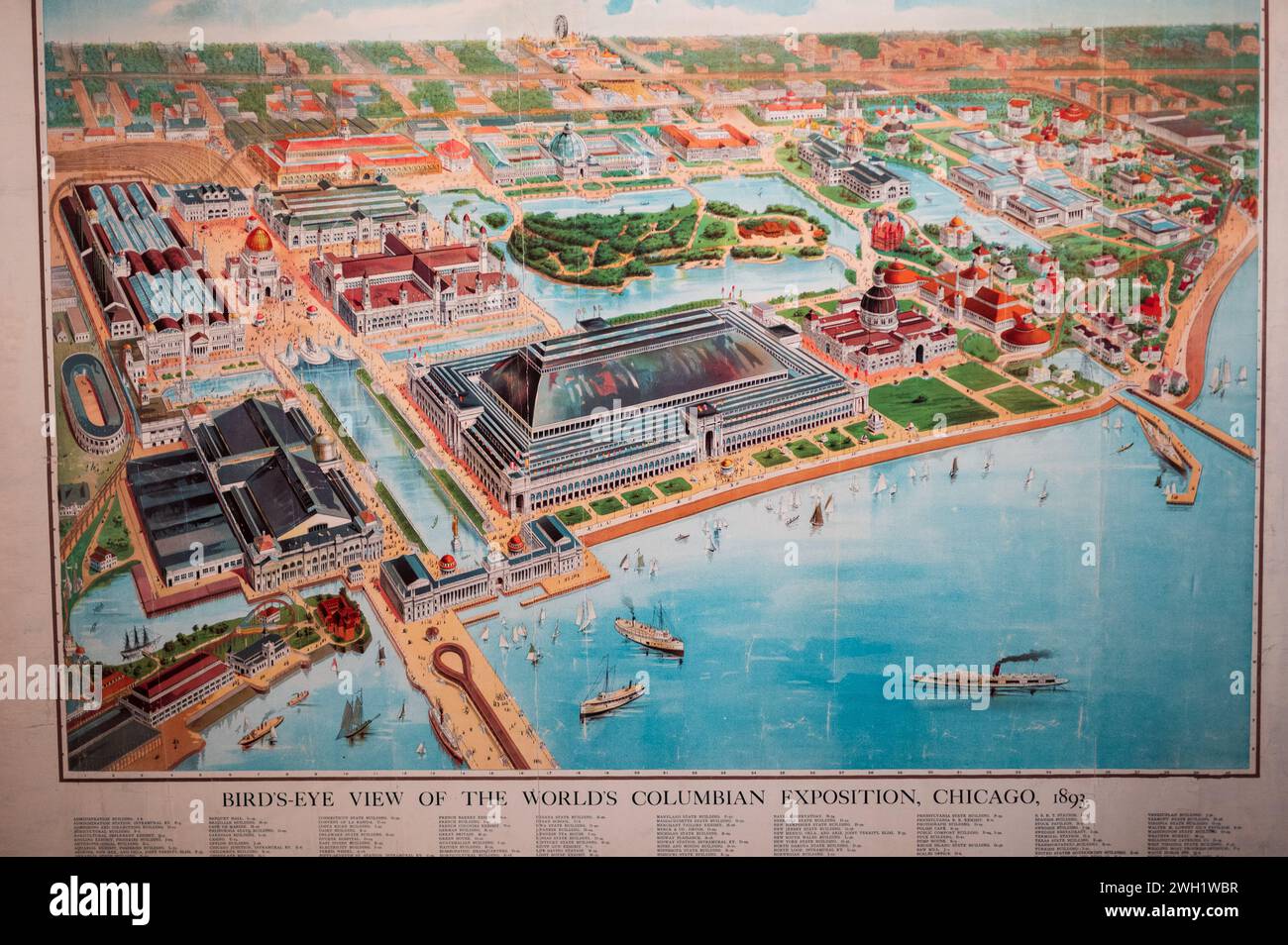 Map of 1893 Chicago World Fair at Nikola Tesla exhibition Stock Photo ...