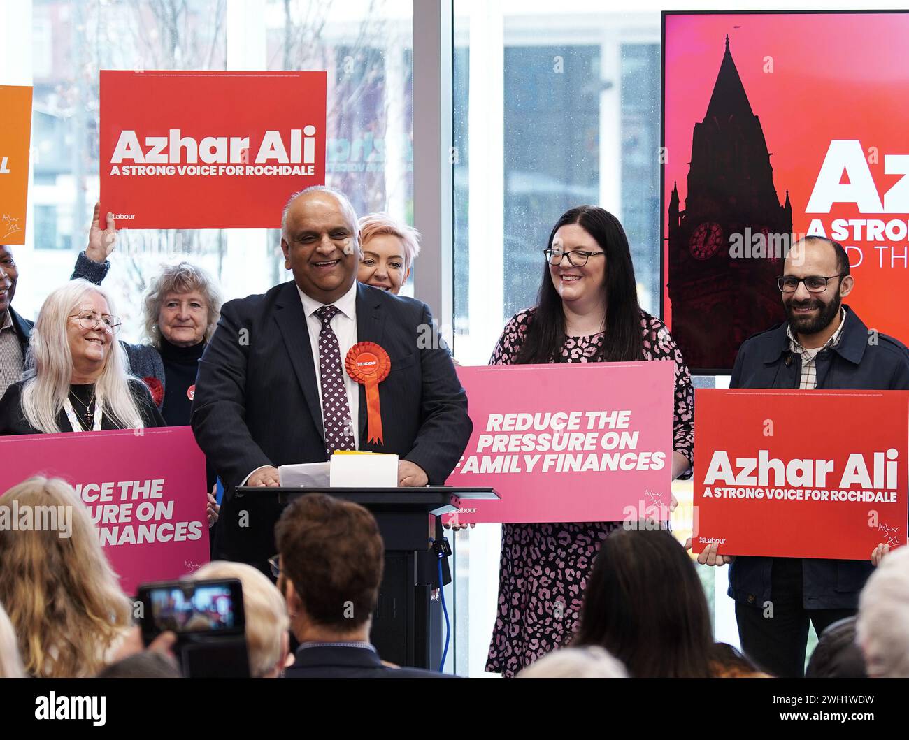 Labour candidate for Rochdale, Azhar Ali, speaks in Rochdale during the ...