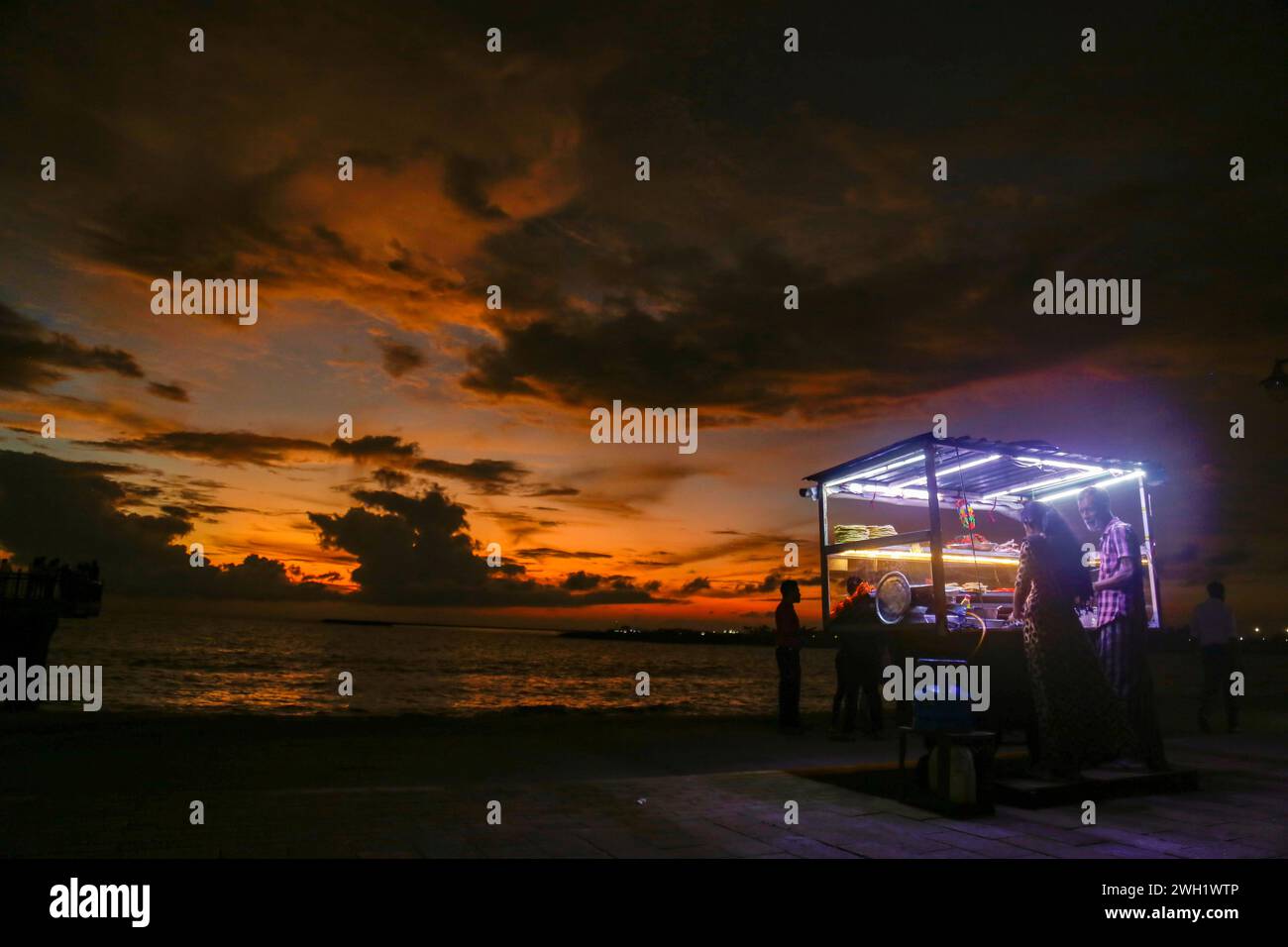Bautifull sunset in Galle in Fast Food Business Face Sri Lanka Stock ...