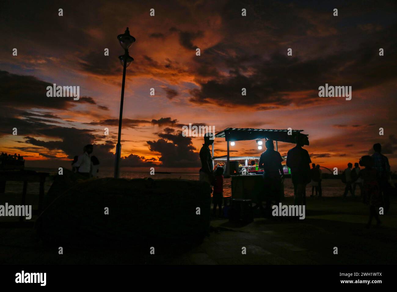 Bautifull sunset in Galle in Fast Food Business Face Sri Lanka Stock ...