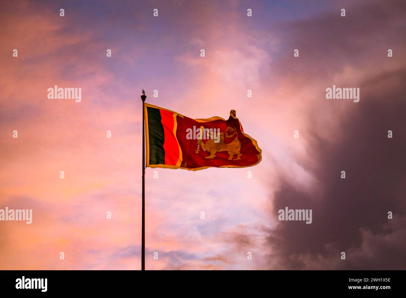 Sri Lankan Flag at Galle Face Green, Colombo, Sri Lanka Stock Photo - Alamy