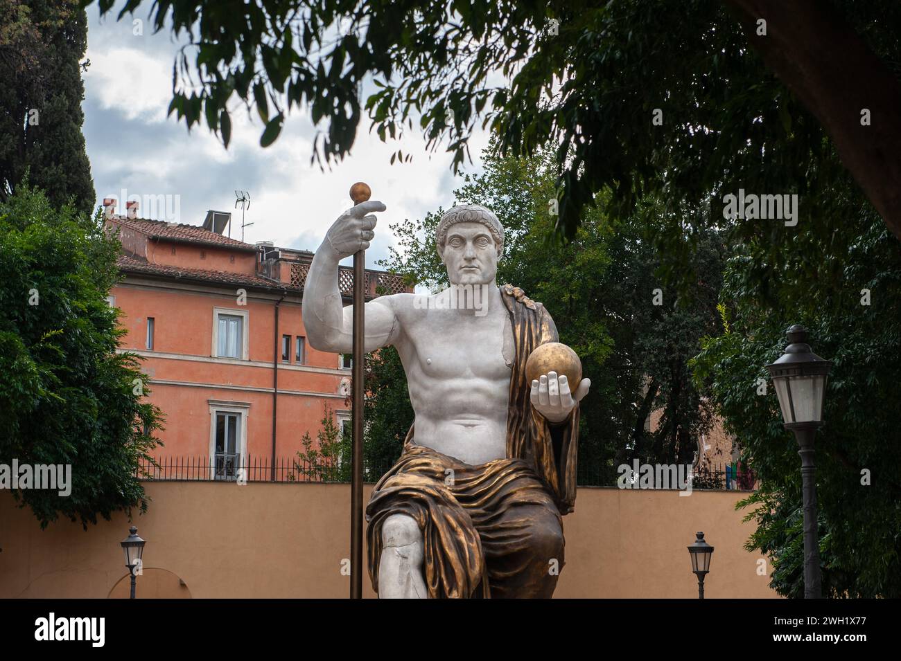 February 06, 2024 - Rome, Italy: Colossus of Constantine reconstruction ...