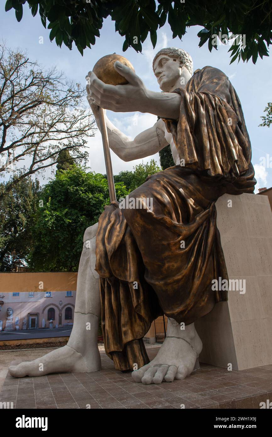 February 06, 2024 - Rome, Italy: Colossus of Constantine reconstruction ...