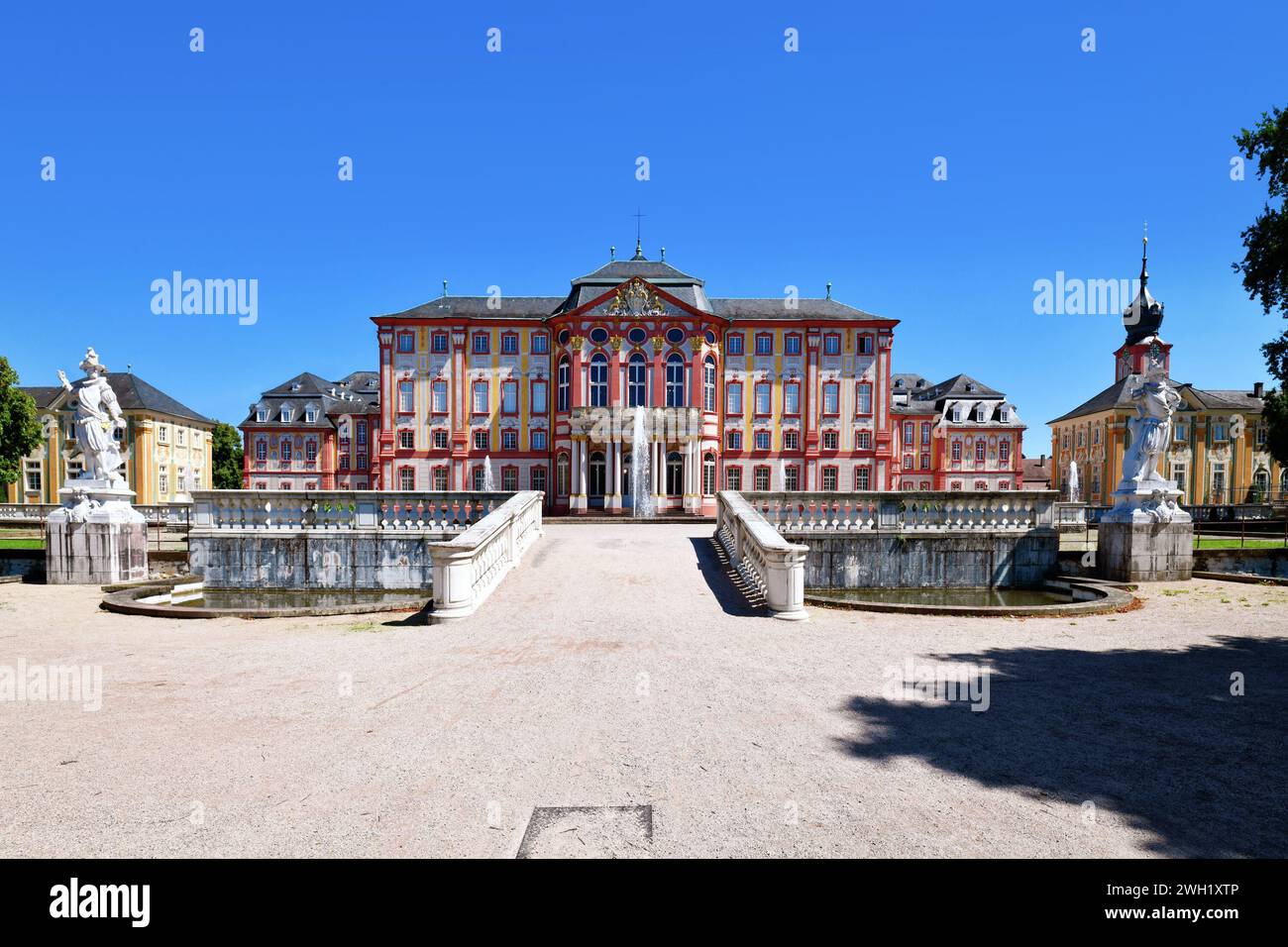 Bruchsal, Germany - August 2023: Baroque castle called Bruchsal Palace ...