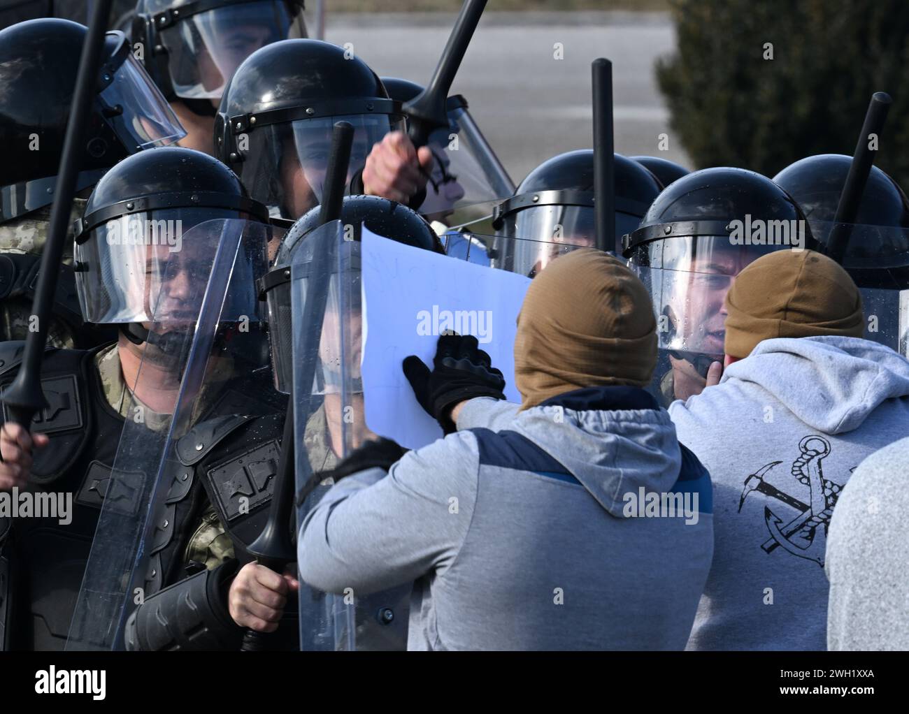 Sarajevo, Bosnia Herzegovina. 07th Feb, 2024. A demonstration at EUFOR ...