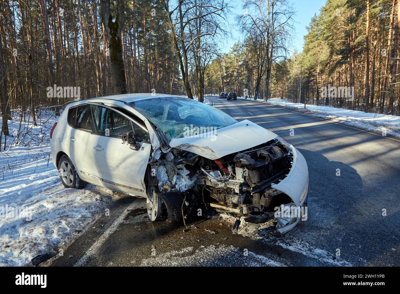 MArch 23, 2023, Riga, Latvia: car after accident on a road because of ...