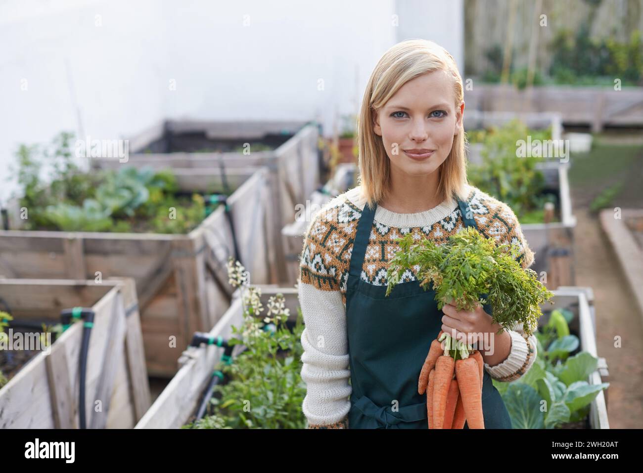 Happy girl planting flowers soil hi-res stock photography and images ...