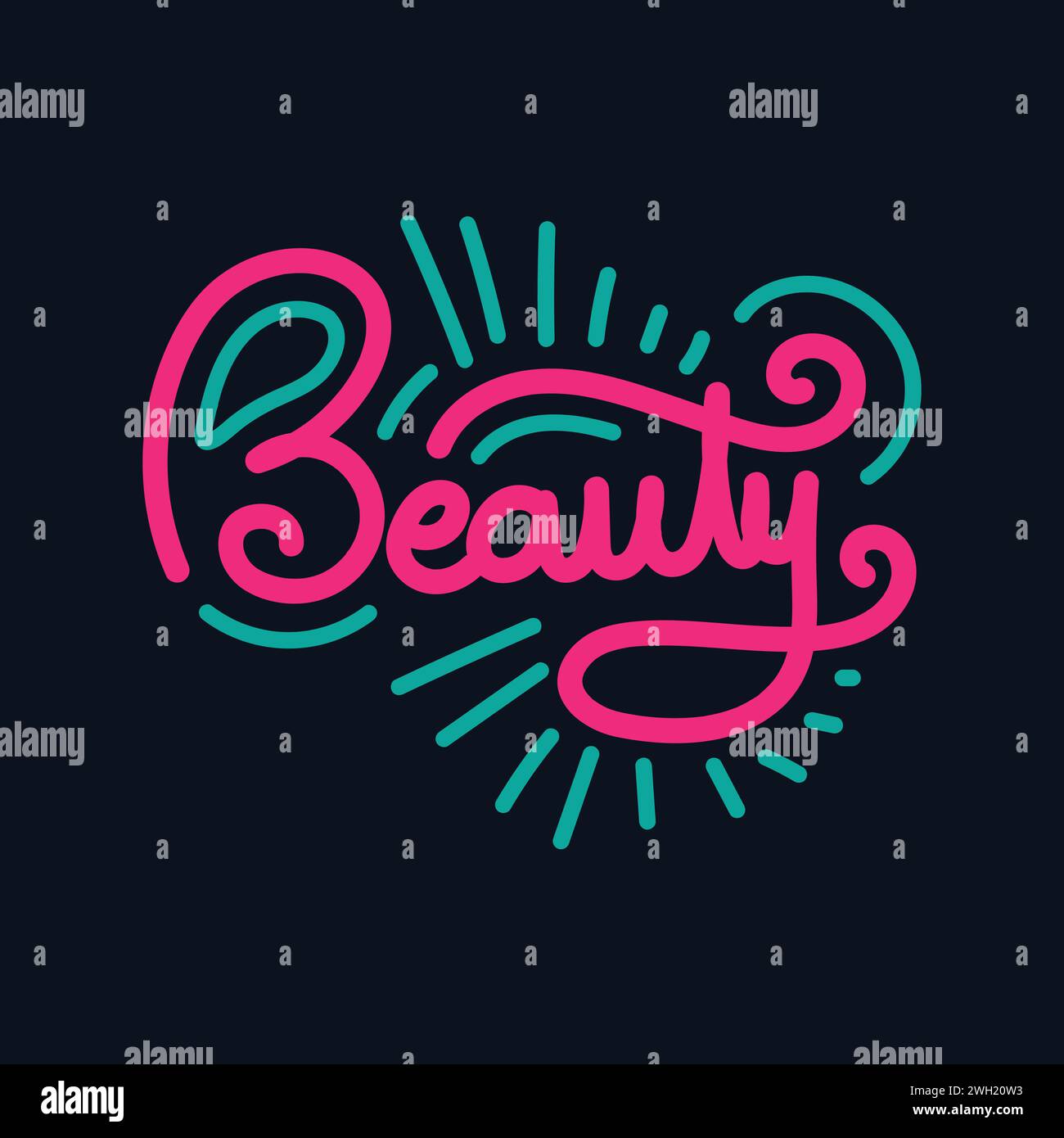 Beauty hand drawn lettering for woman fashion logo. Luxury hairstyle ...
