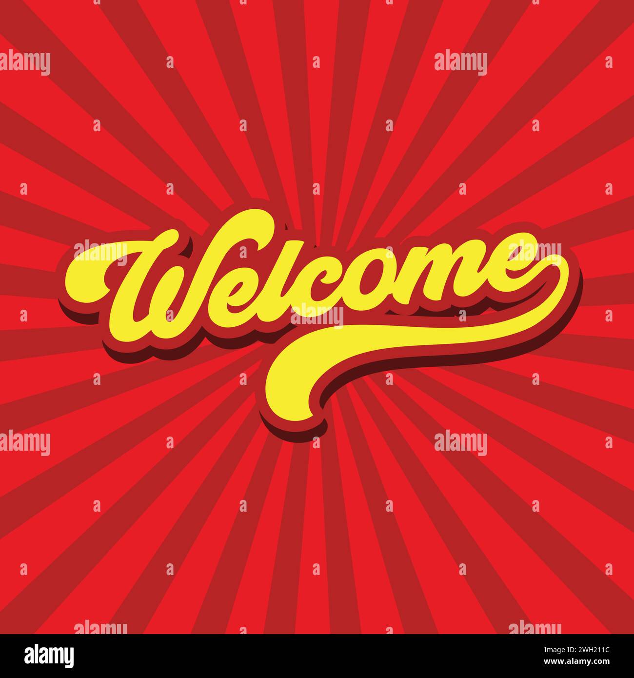 Welcome banner template design. Retro style lettering of welcome. Vector Illustration ...