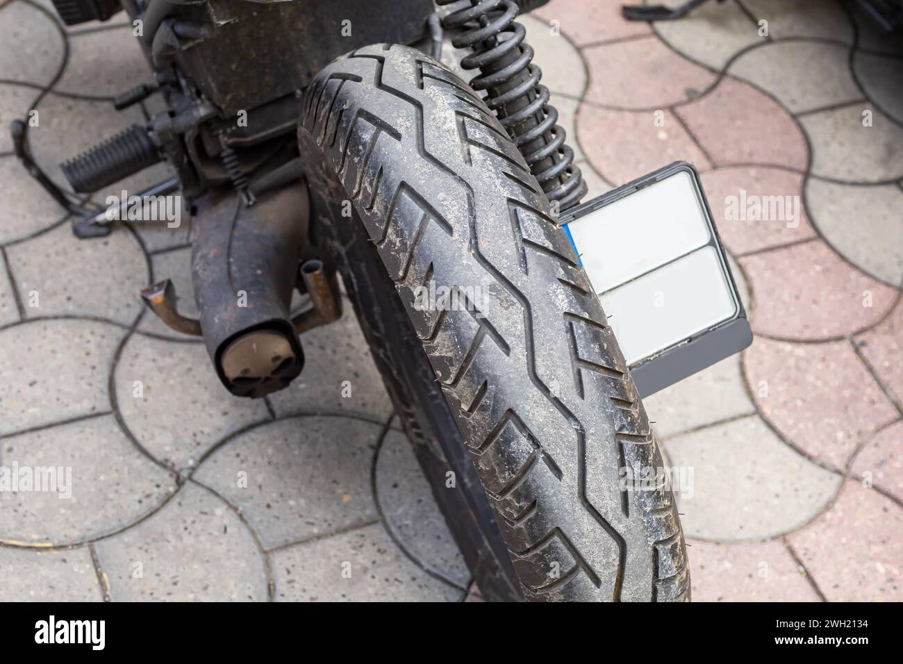 motorcycle with fat wheels parked Stock Photo - Alamy