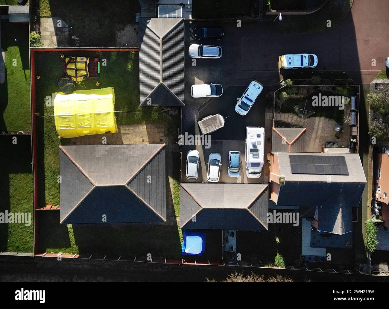 Police tents at the scene of an investigation at Brading Court in ...