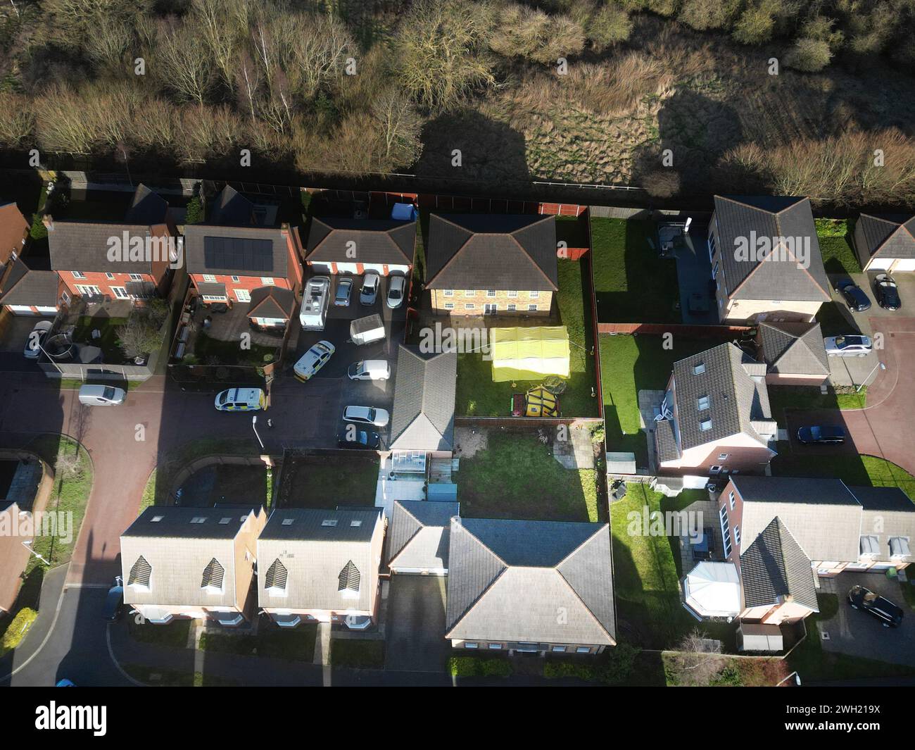 Police tents at the scene of an investigation at Brading Court in ...
