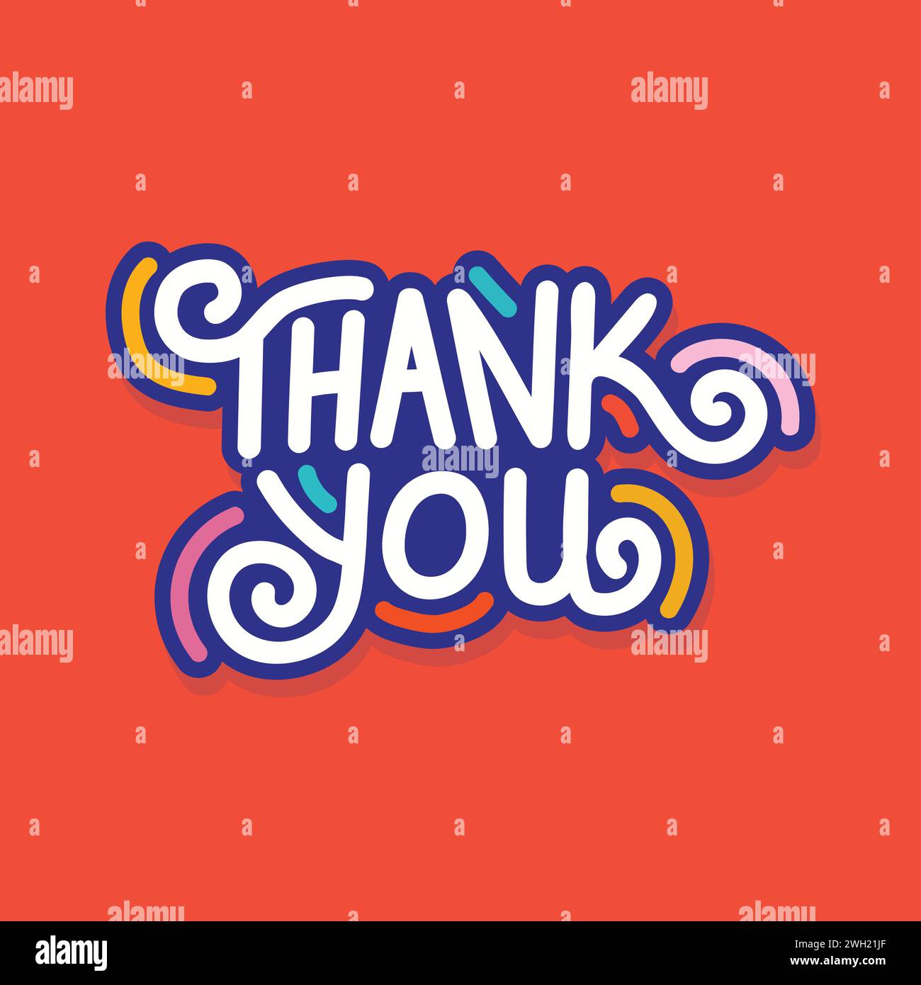 Thank you Hand drawn lettering vector illustration. Calligraphic ...